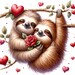 Sloth Clipart, Valentines Day Clipart, Sloth Clipart Bundle, Love ...