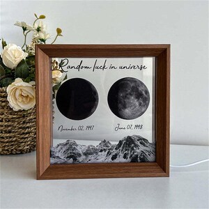Custom Moon, Phases LED Frame Light, Birth Moon Night Light, Gifts for ...
