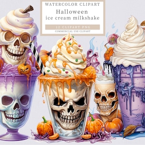 Halloween Ice Cream Milkshake Clip Art, Halloween Clip Art, Milkshake ...