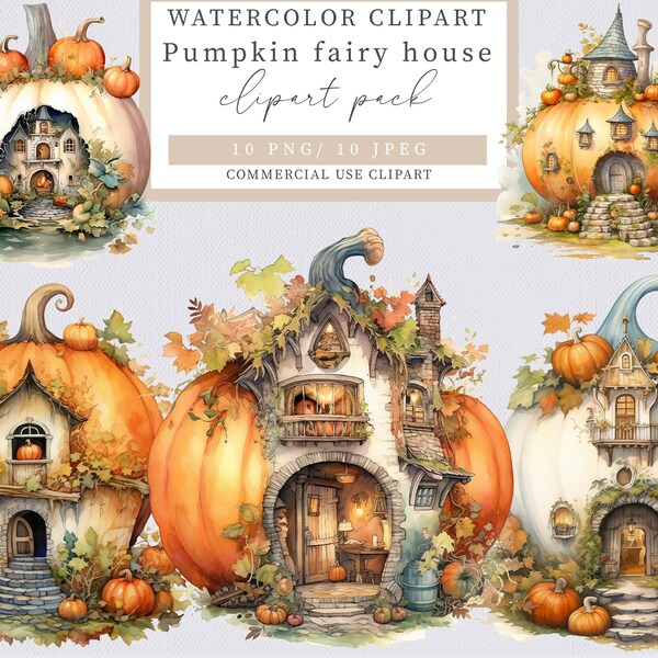 Halloween Pumpkin House Clipart - Etsy