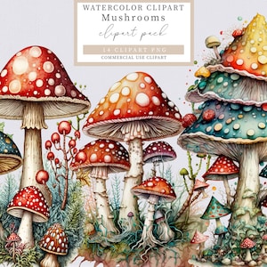 Mushrooms Clipart, Fall Clipart, Autumn Clipart, Forest Clipart ...