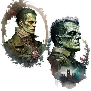 Frankenstein Clipart Bundle Spooky Halloween Clipart Monster Halloween ...