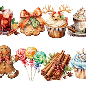 Christmas Clipart, Christmas Desserts Clipart Bundle, Holiday Sweets ...