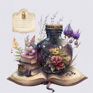 Spell Book Clip Art, Spell Book PNG, Halloween Clip Art, Book Clip Art ...