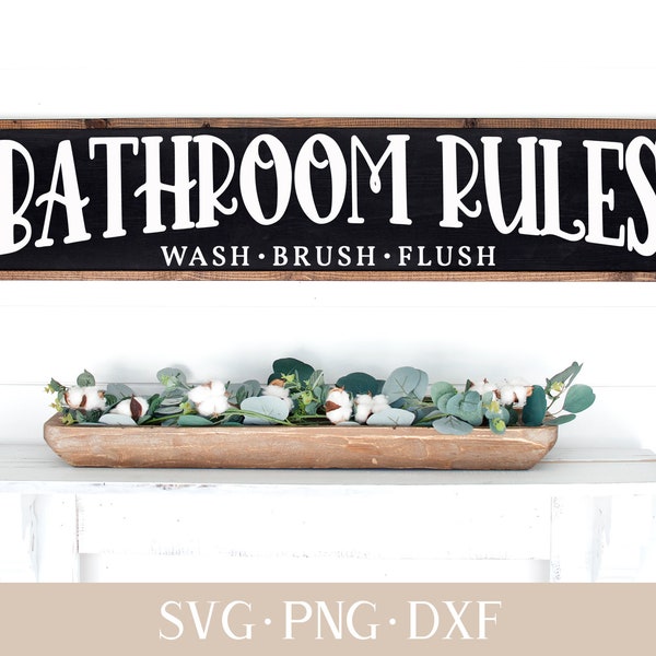 Bathroom Rules Svg - Etsy