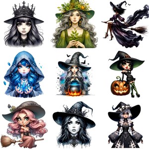 Witch Bundle Clipart Halloween Clipart Halloween Witch Clipart Autumn ...