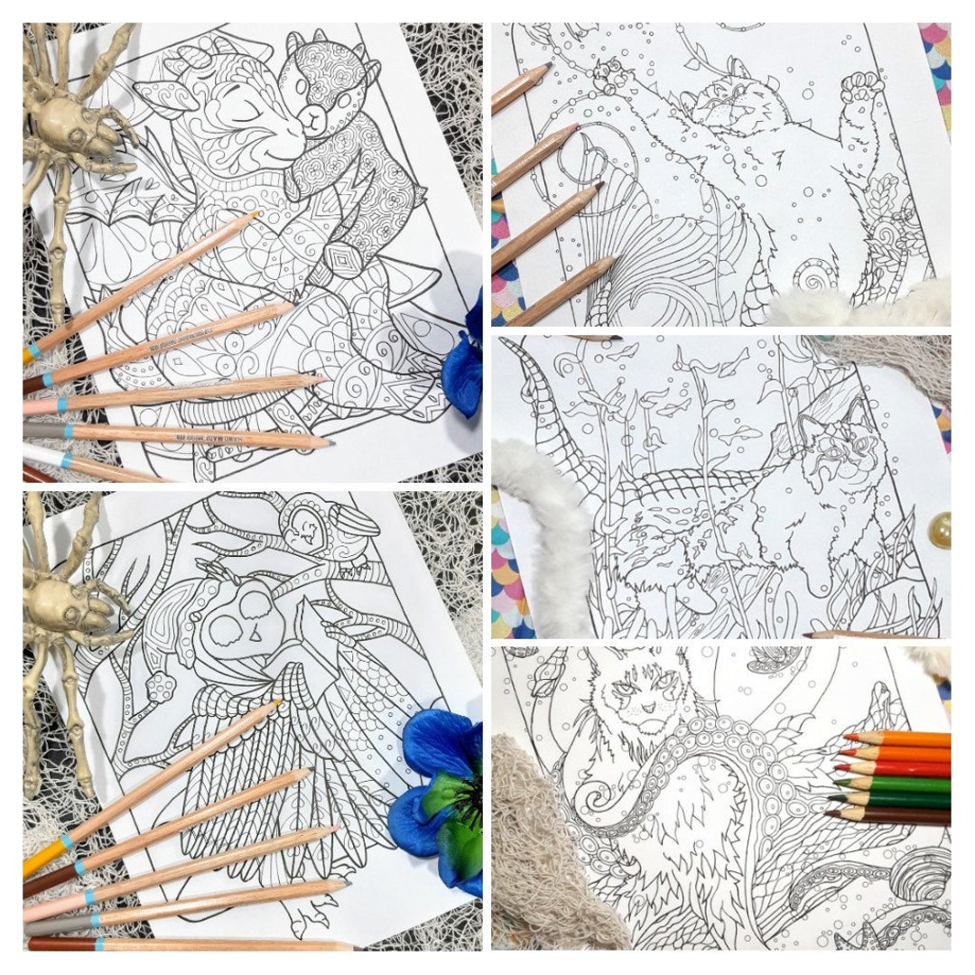 5 Set, Downloadable Coloring Pages, Cryptids Printable, Under the Sea ...