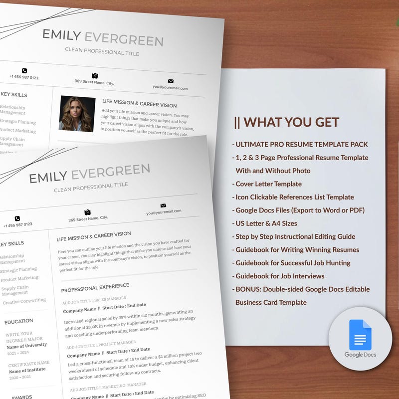 Resume Template Wording - Etsy