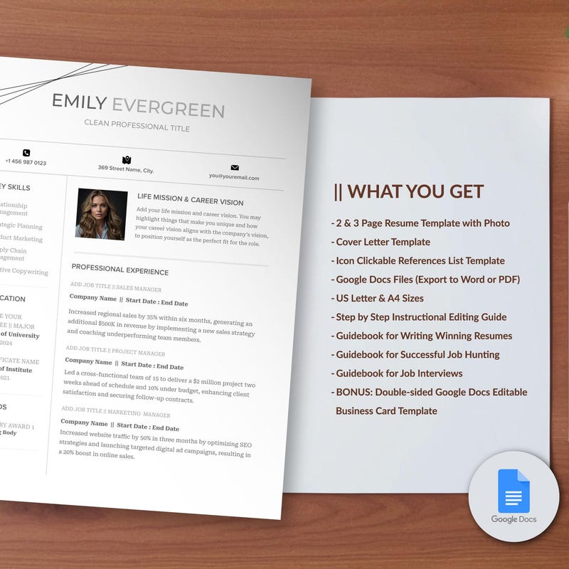 Resume Template Wording - Etsy