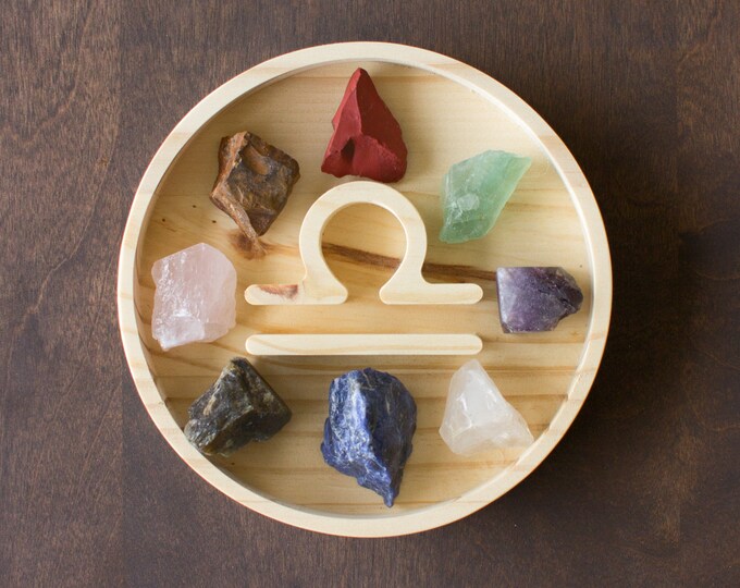 Libra Crystal Tray | Wooden Crystal Tray | Libra Crystal Display ...