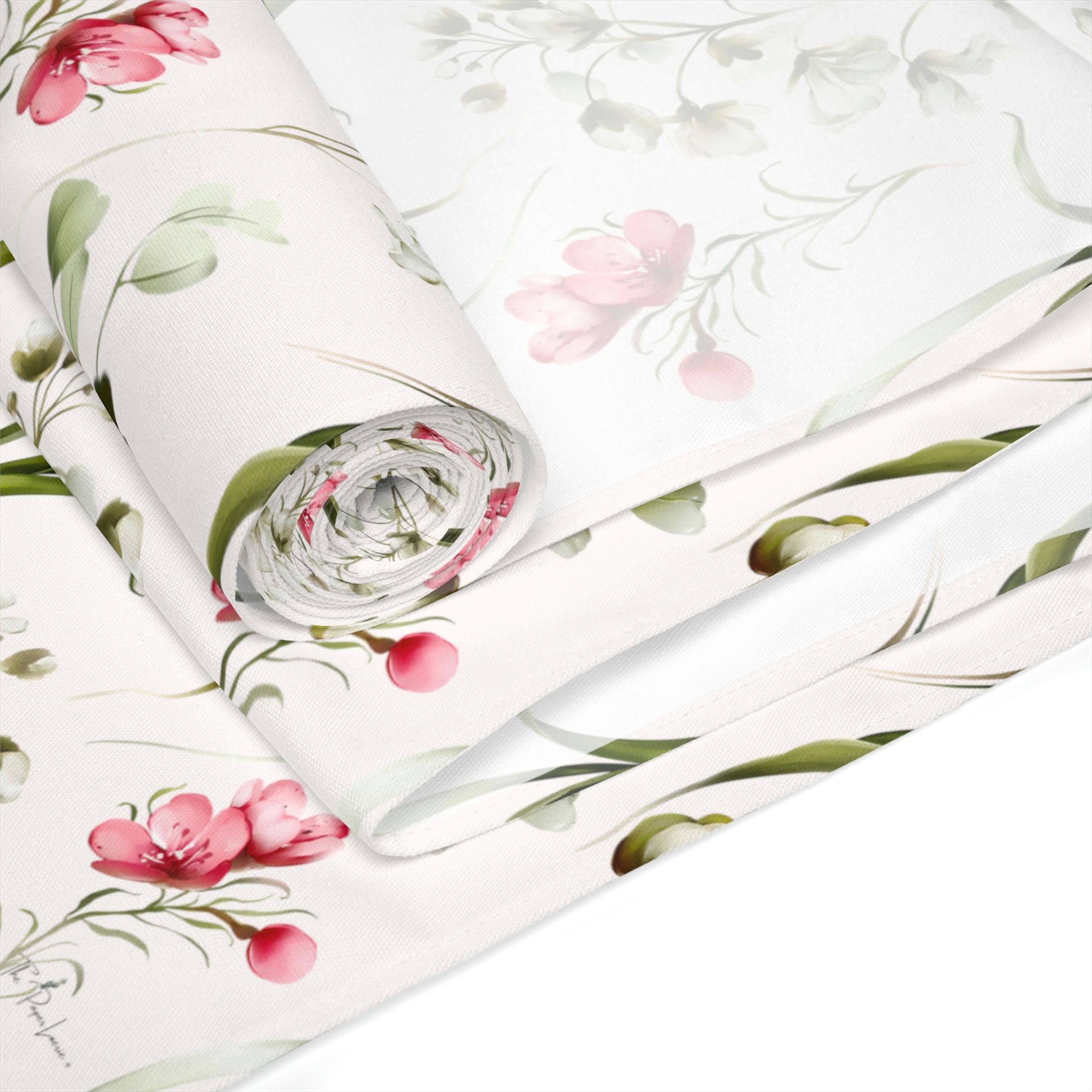 Pink Wildflowers Table Runner Romantic Floral Table Linens - Etsy