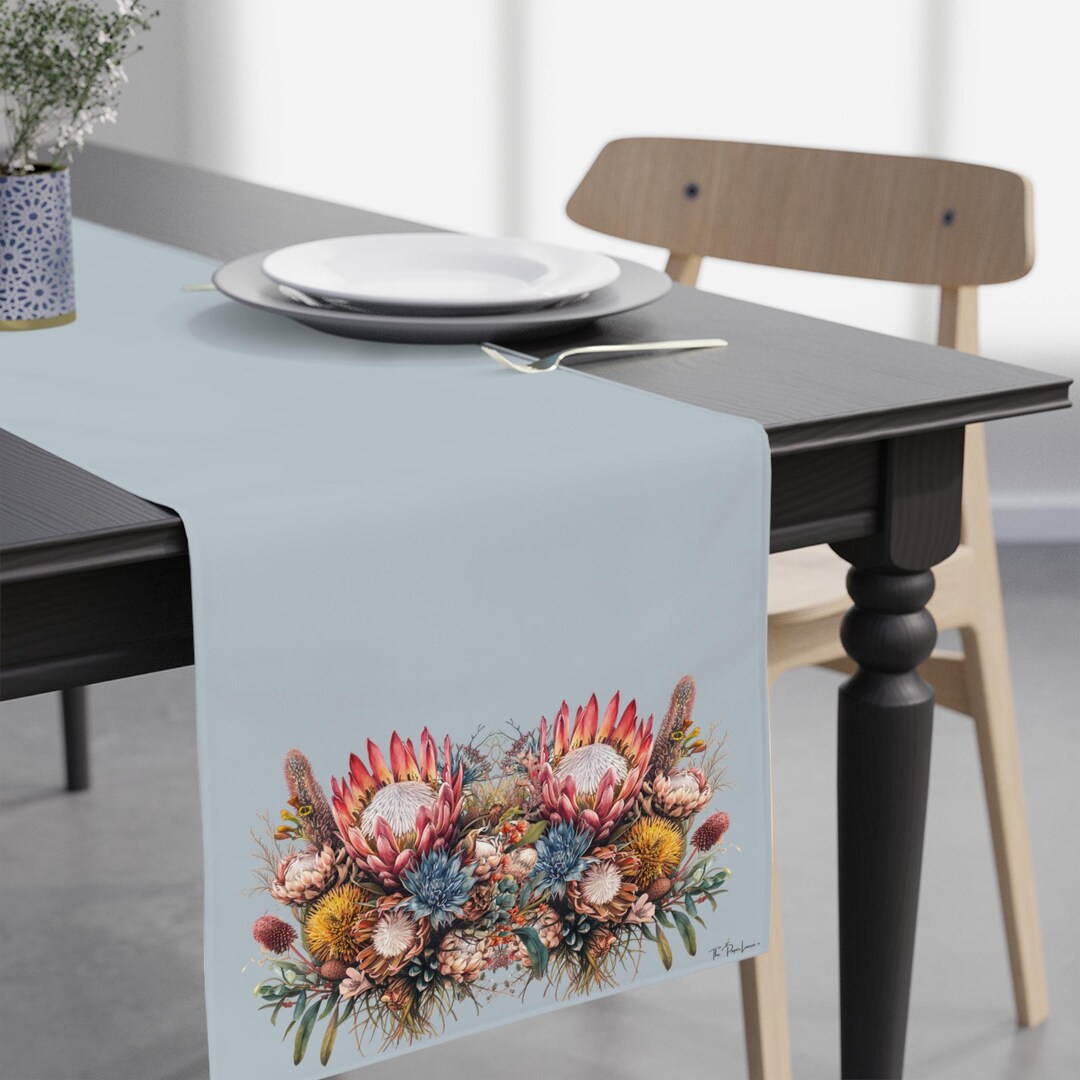 Protea Border Table Runner Gift for South African Home Decor Protea ...