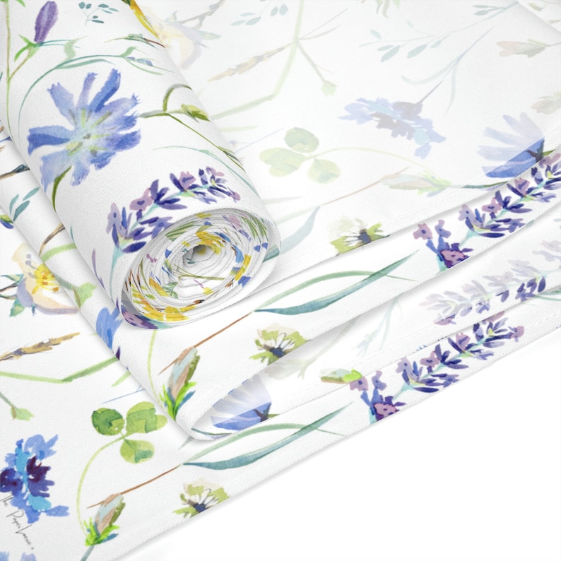 Summer Flowers Table Runner, Wildflowers Table Linens, Spring Table ...