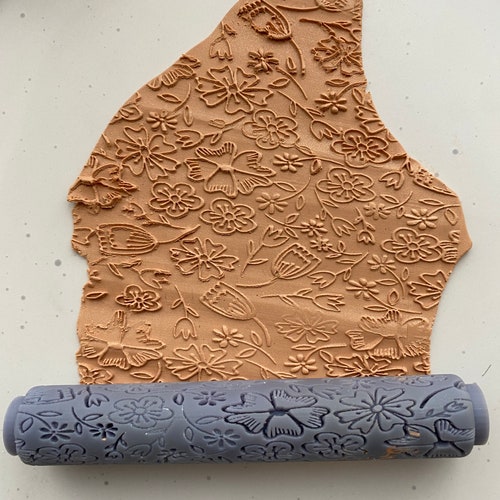 Polymer Clay Texture Roller Floral Texture Clay Tool - Etsy