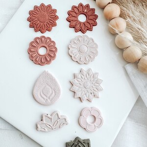 Polymer Clay Flower Shape Cutter Embossed Cutter Flower Cutter Polymer ...