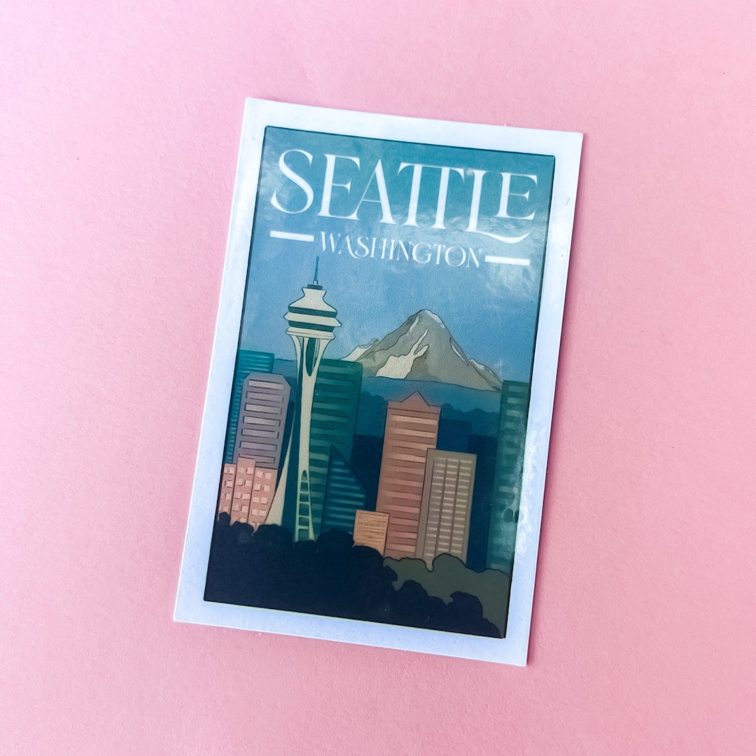 Seattle Poster Vinyl Sticker - Etsy