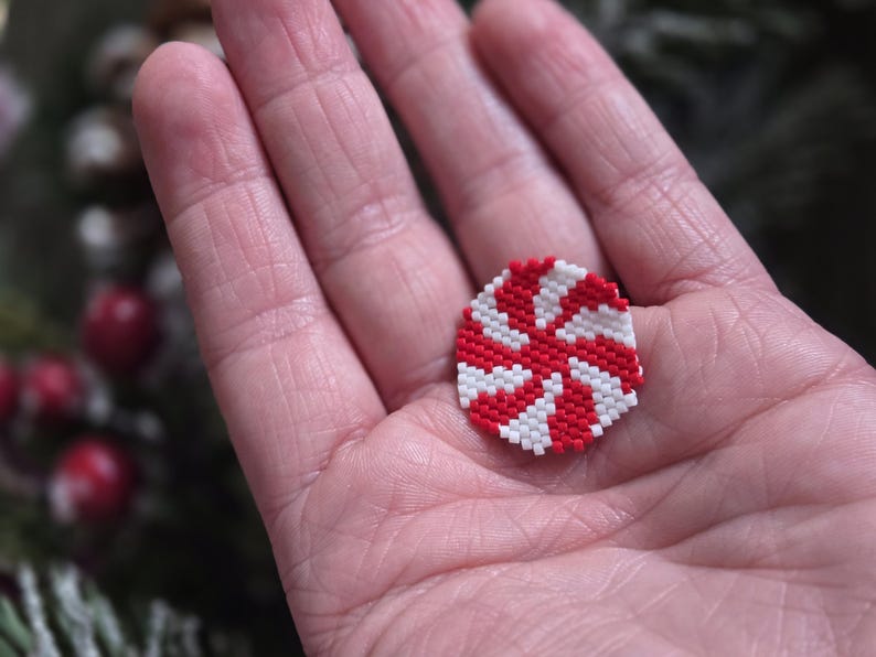 Beaded Peppermint Pattern, Beaded Christmas Pattern - Etsy