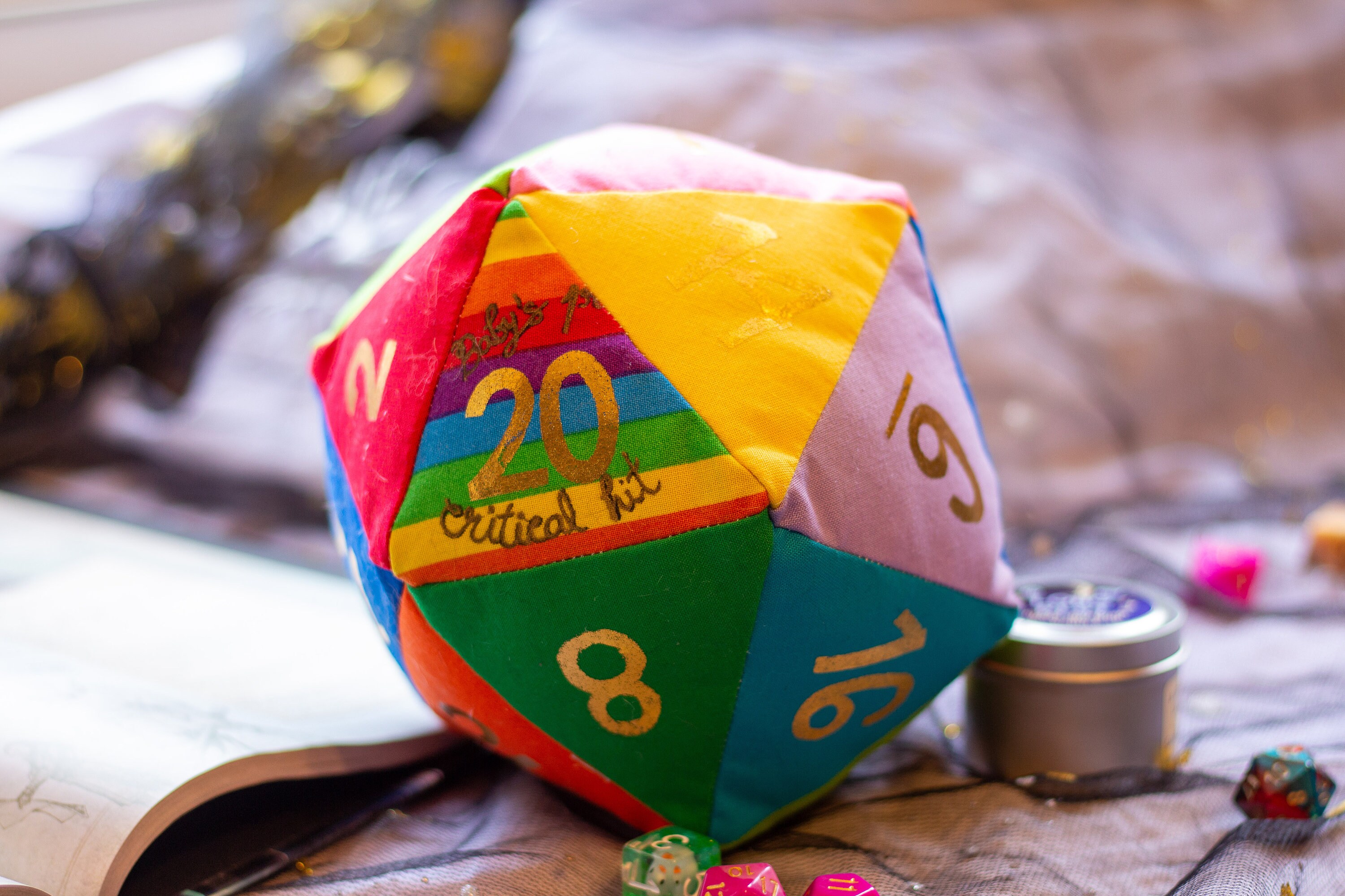 Baby's First Critical Hit Rainbow Small d20 Dice Pillow | Etsy