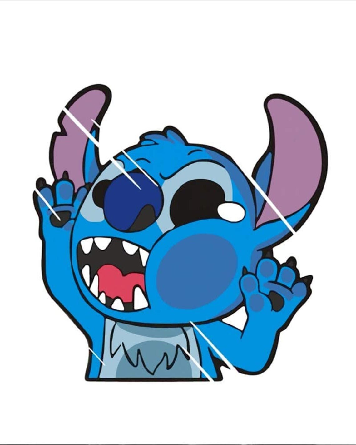 Stitch Funny Hitting Glass Vinyl Decal Sticker for Car | Etsy