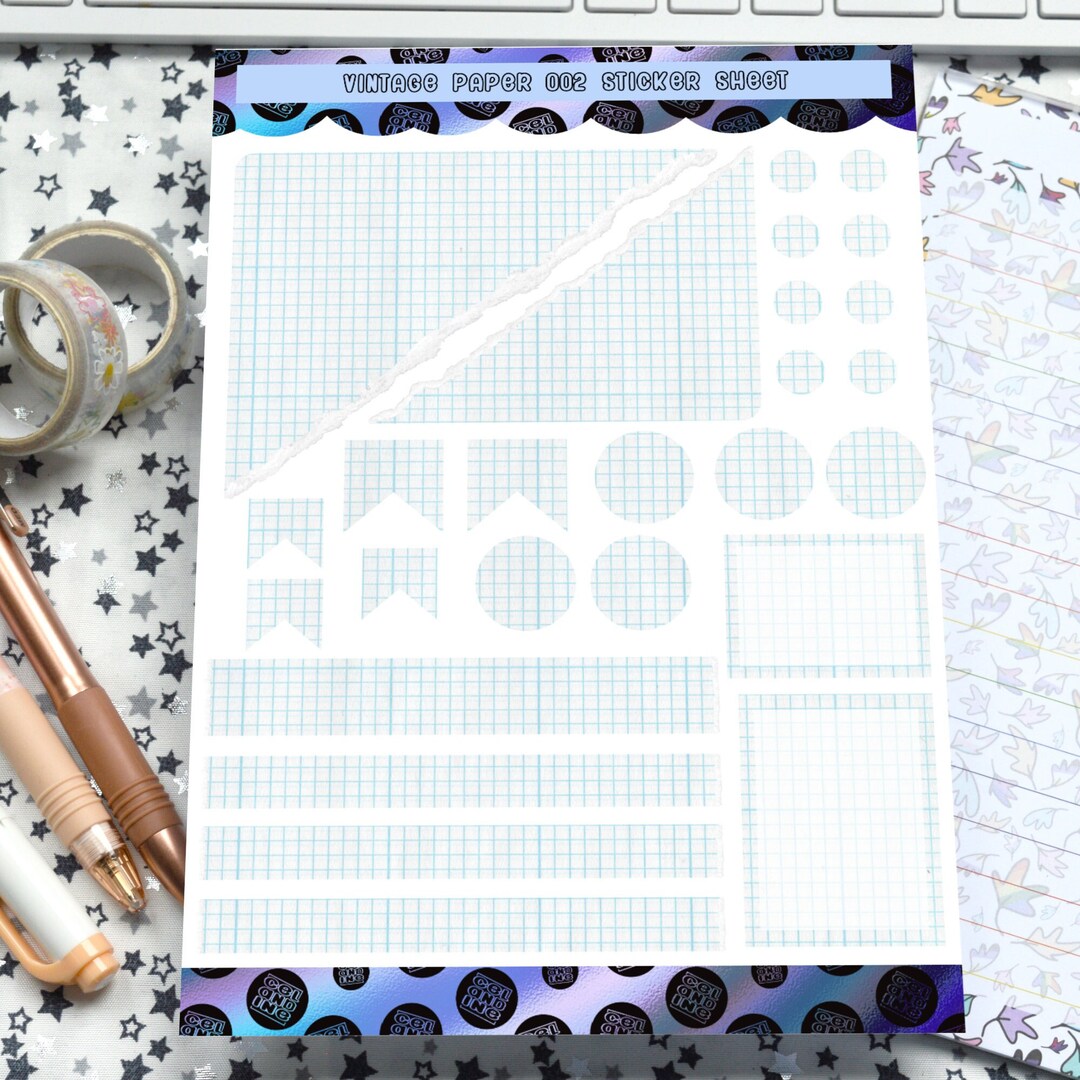 Vintage Aesthetic Decorative Sticker Sheet for Art Journals, Bullet ...