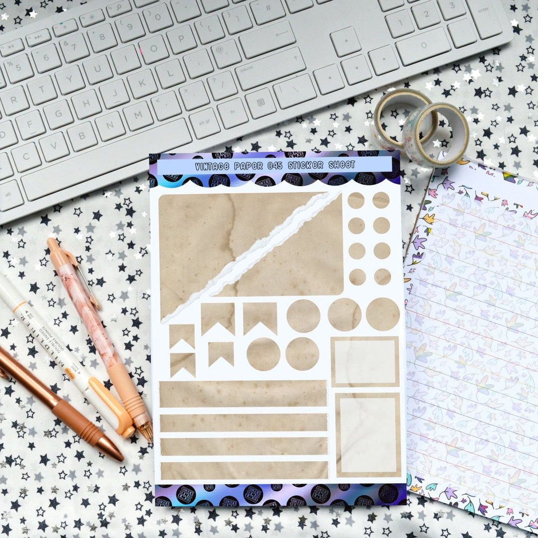 Vintage Aesthetic Decorative Sticker Sheet for Art Journals, Bullet ...