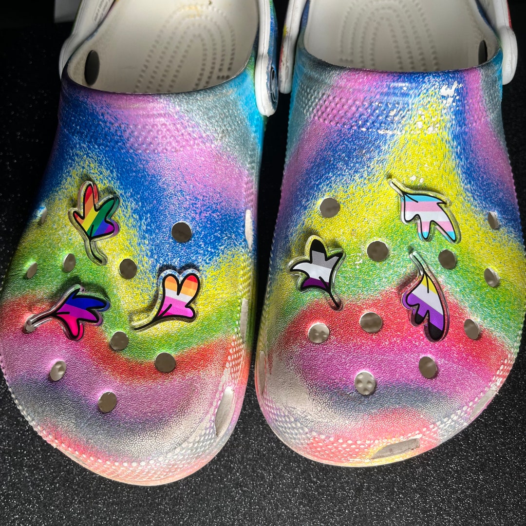 Pride Leaf Shoe Charm - Choose Your Pride Flag - 25mm Clear Acrylic ...