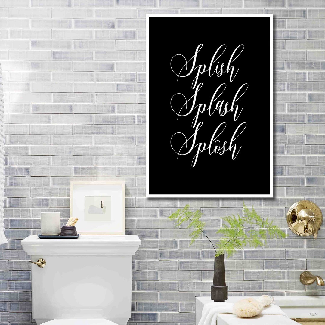 Splish Splash Splosh Toilet Bathroom Digital Wall Art Funny - Etsy