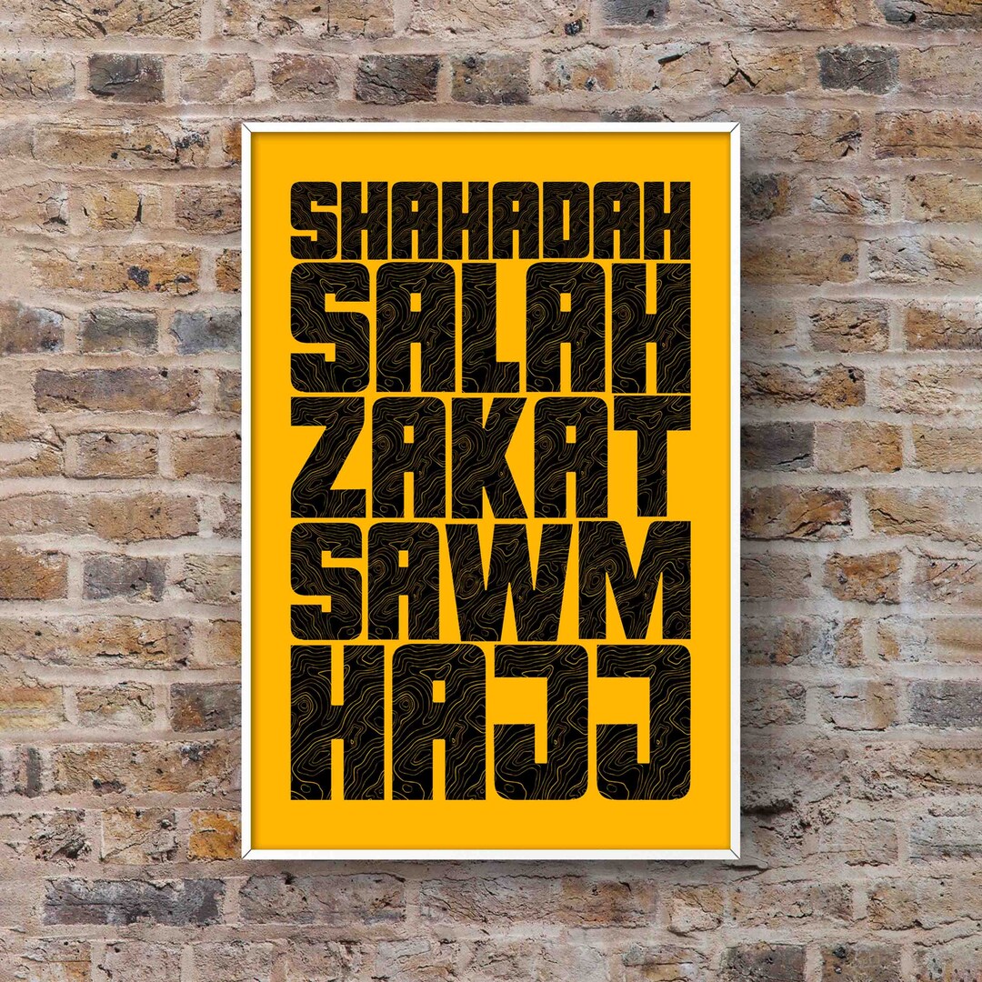 5 Pillars of Islam Shahada Salah Zakat Saum Hajj Digital Downloadable ...