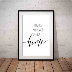 There's No Place Like Home Wall Art Quote Love Home Wall - Etsy