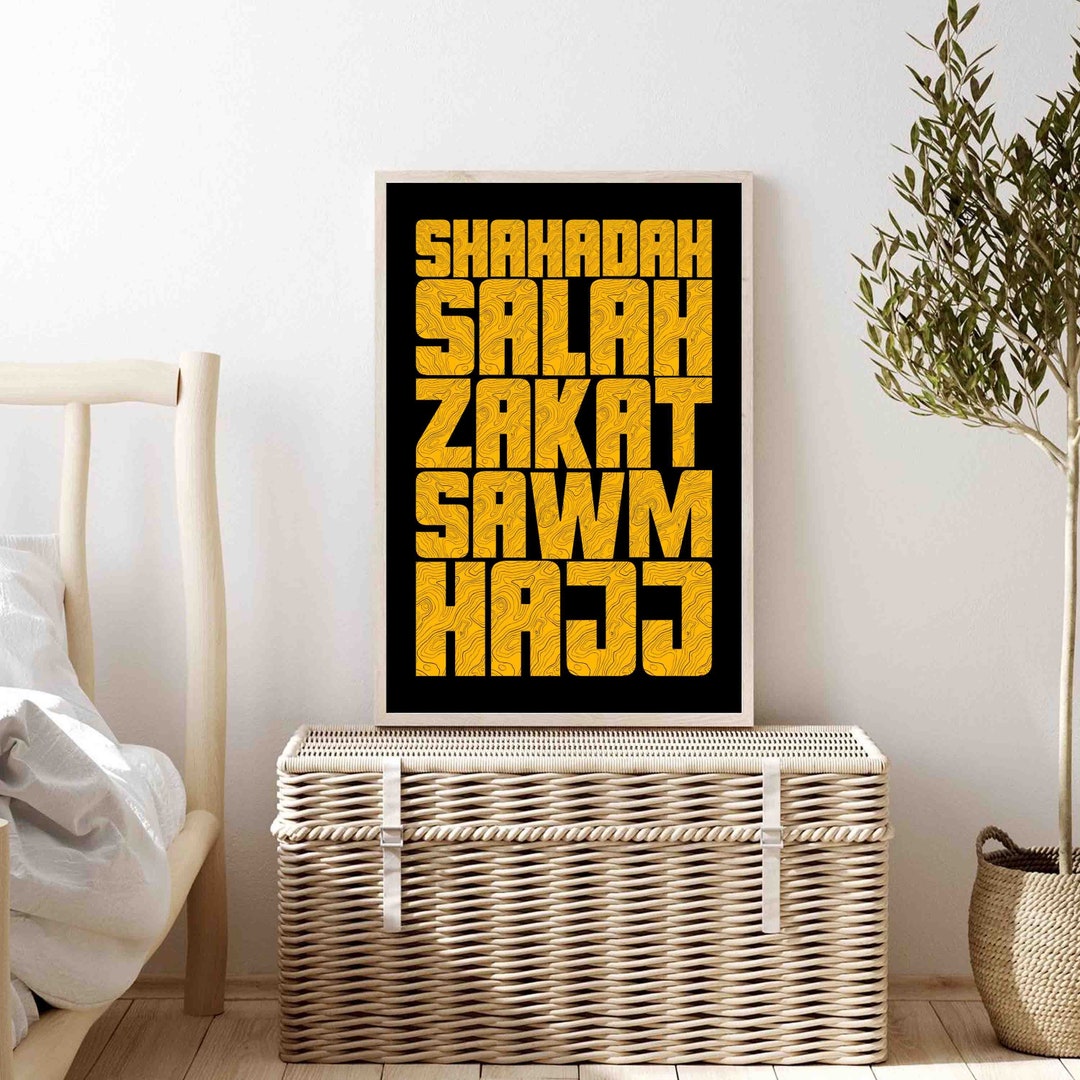 5 Pillars of Islam Shahada Salah Zakat Saum Hajj Digital - Etsy