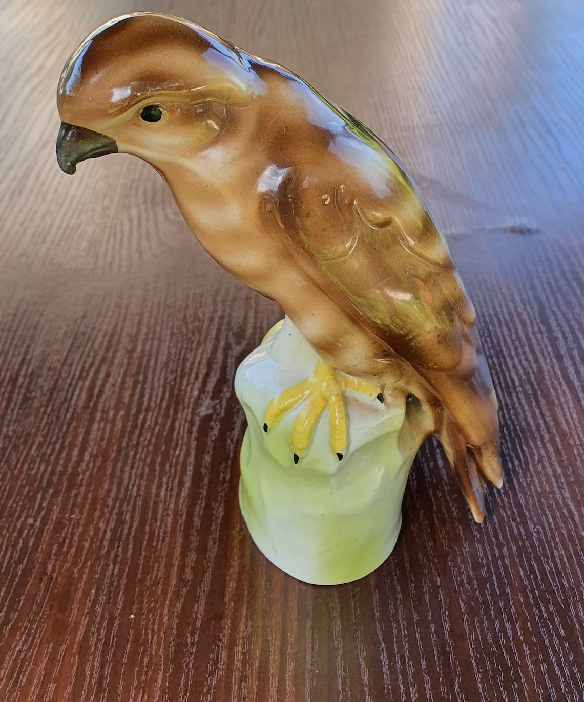 Vintage Porcelain Falcon Figurine Signed made in - Etsy