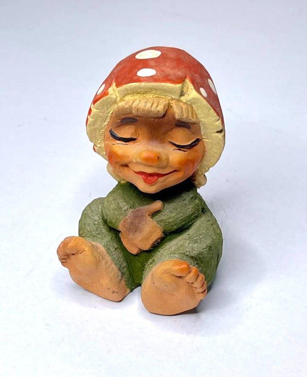 Vintage Henning Mushroom Tusse Figurine – Handcrafted Norwegian Folk ...