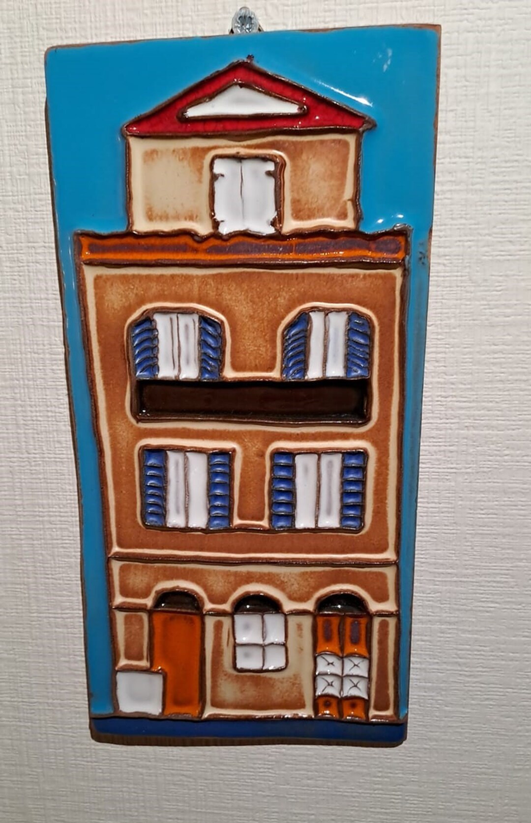 Greek Terracotta Glazed Wall Plaque, Wall Décor in Farmhouse Style ...