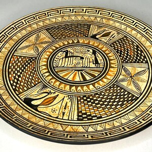 Handmade Terracotta Plate – Geometric Ancient Greek Design Replica, 24 ...