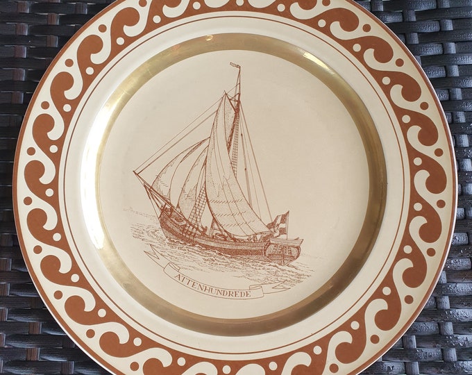 Vintage Maritime Ship Plate, Large Wall Hanging Decorative Plate, Made ...