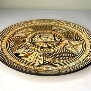 Handmade Terracotta Plate – Geometric Ancient Greek Design Replica, 24 ...