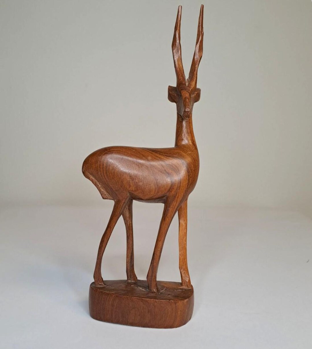 Vintage Mid-century Wooden Antelope/stag Figurine – Teak Deer, Mid ...