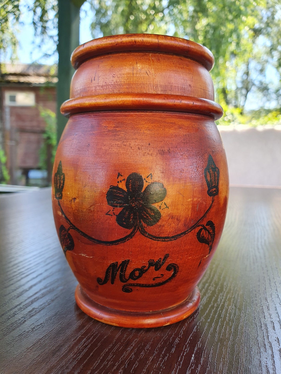 1943 Wooden Easter Jar With Lid, Hand Made, Hand Painted, Made is ...