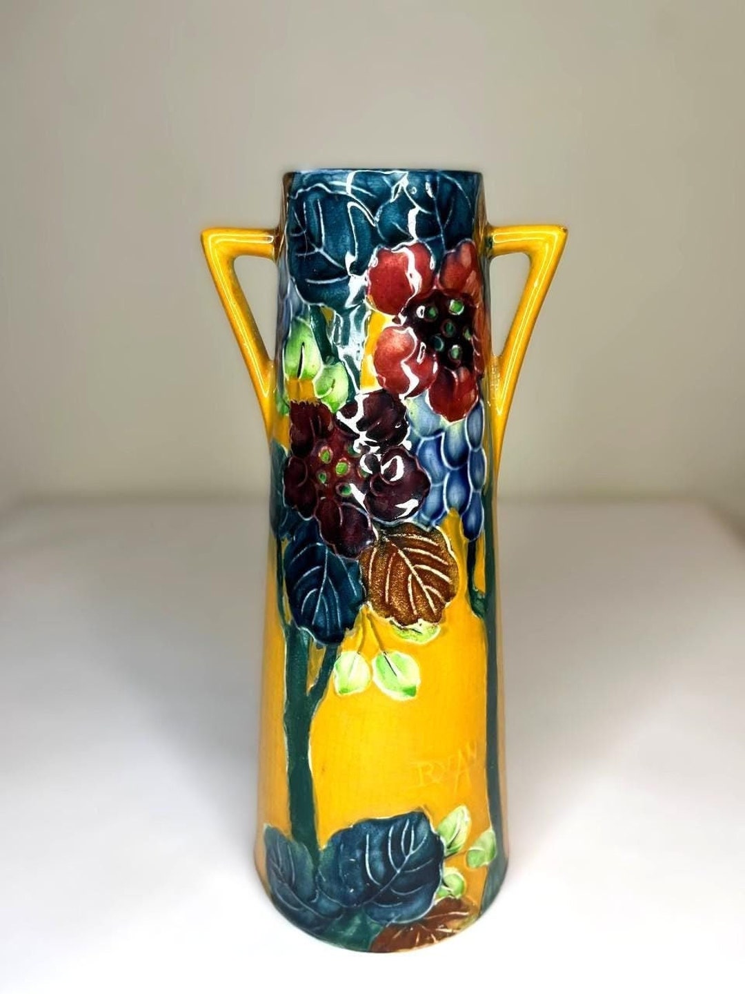 Antique Art Deco Trogon Ware Vase: Roger Dean Bird of Paradise Ceramic ...