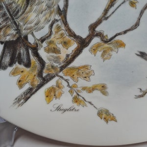 Vintage AK Kaiser Garden Birds Wall Hanging Plate - Goldfinches, Made ...