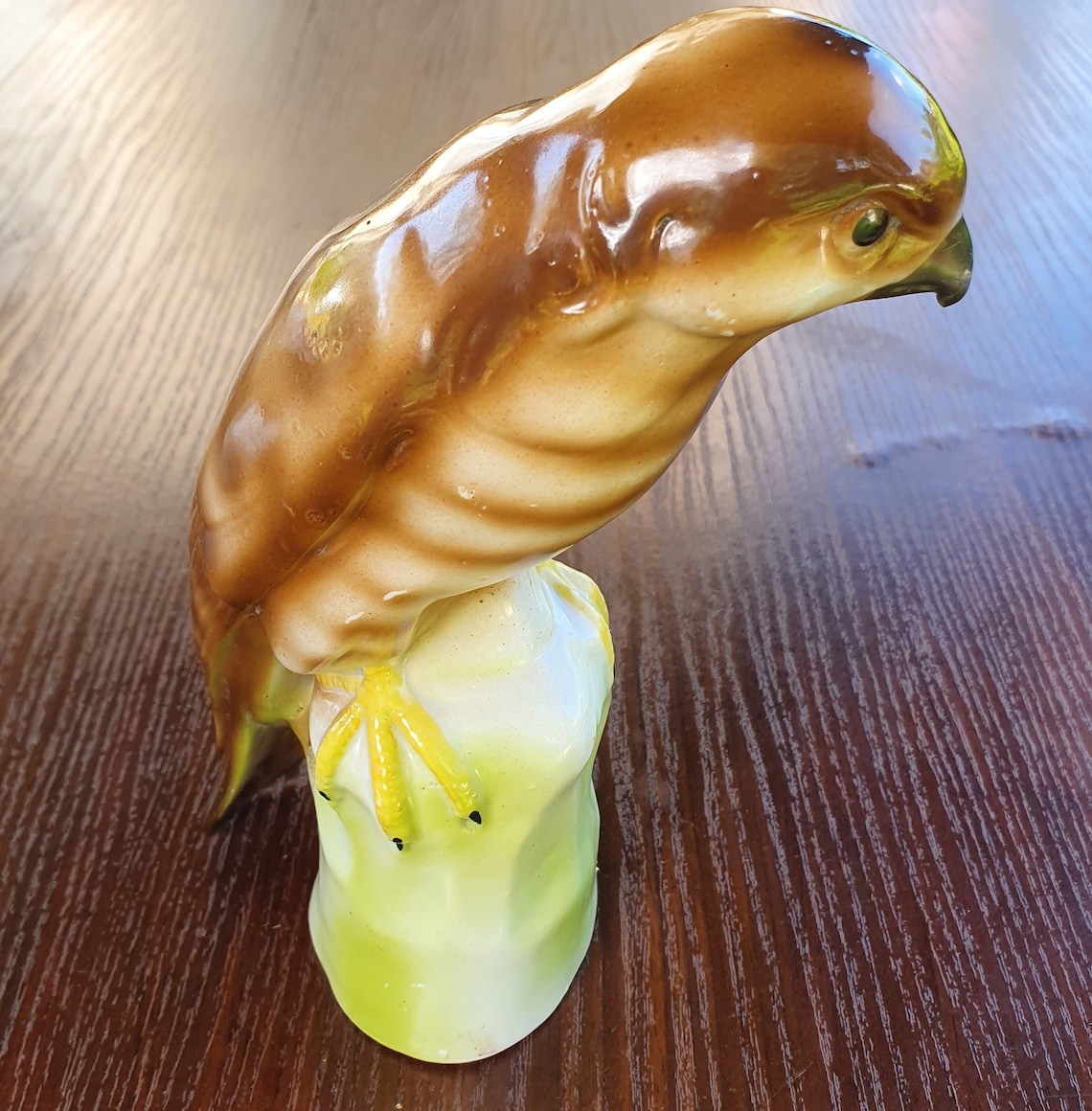 Vintage Porcelain Falcon Figurine Signed made in - Etsy