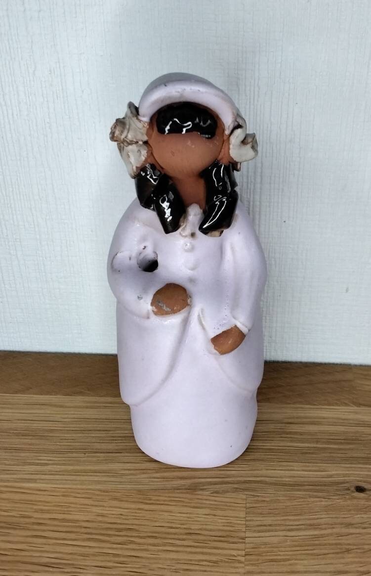 Mid-century Terracota Flower Girl Figurine by Elbogen Ceramic, Sweden ...