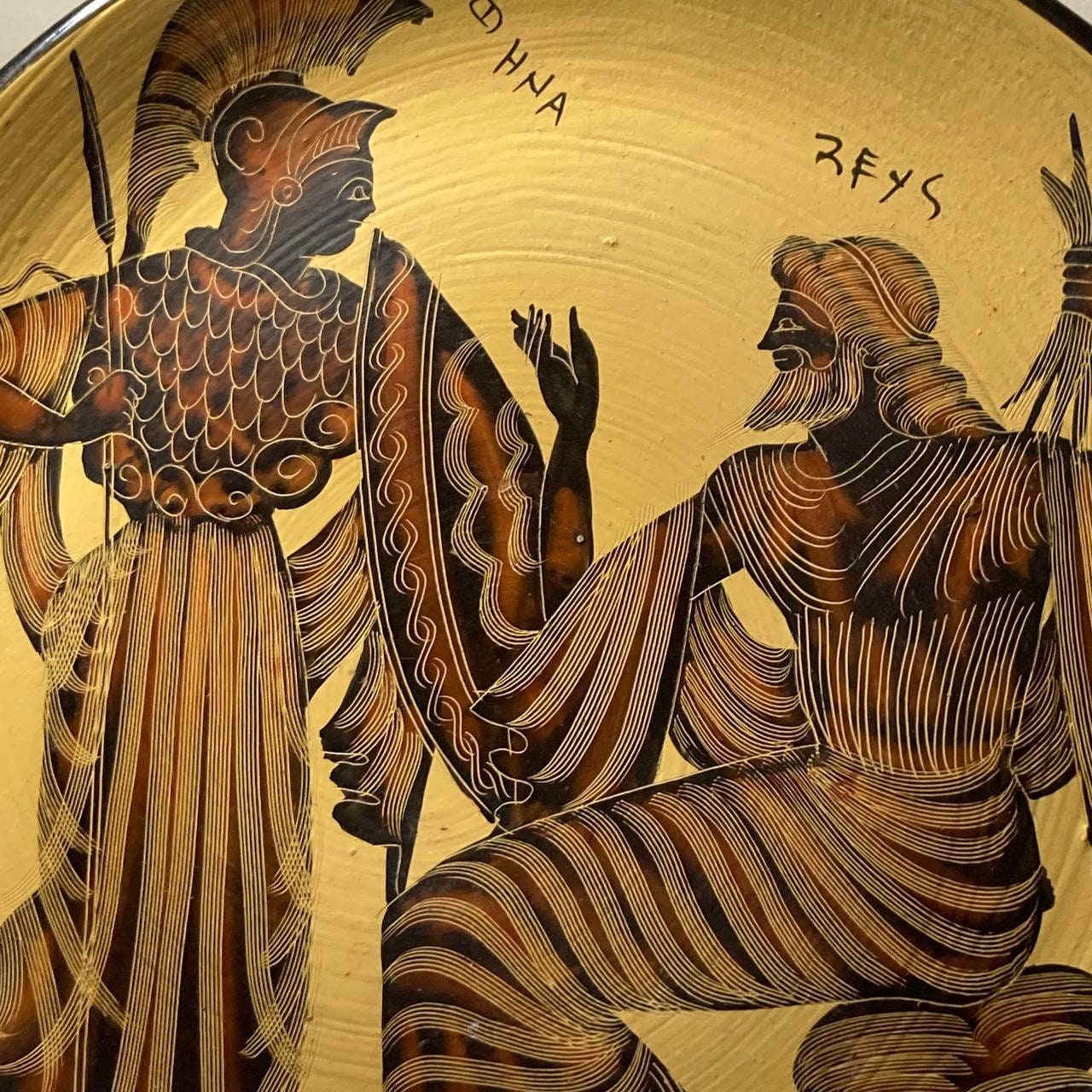 Ancient Greek Plate With Athena and Zeus, Copy of 440 B.c.plate, Made ...