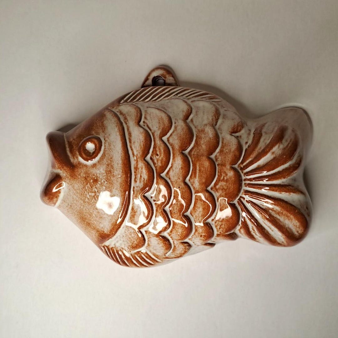 Vintage Swedish Ceramic Fish Mold Baking, Cake Pan, Wall Decor, 8.5 ...