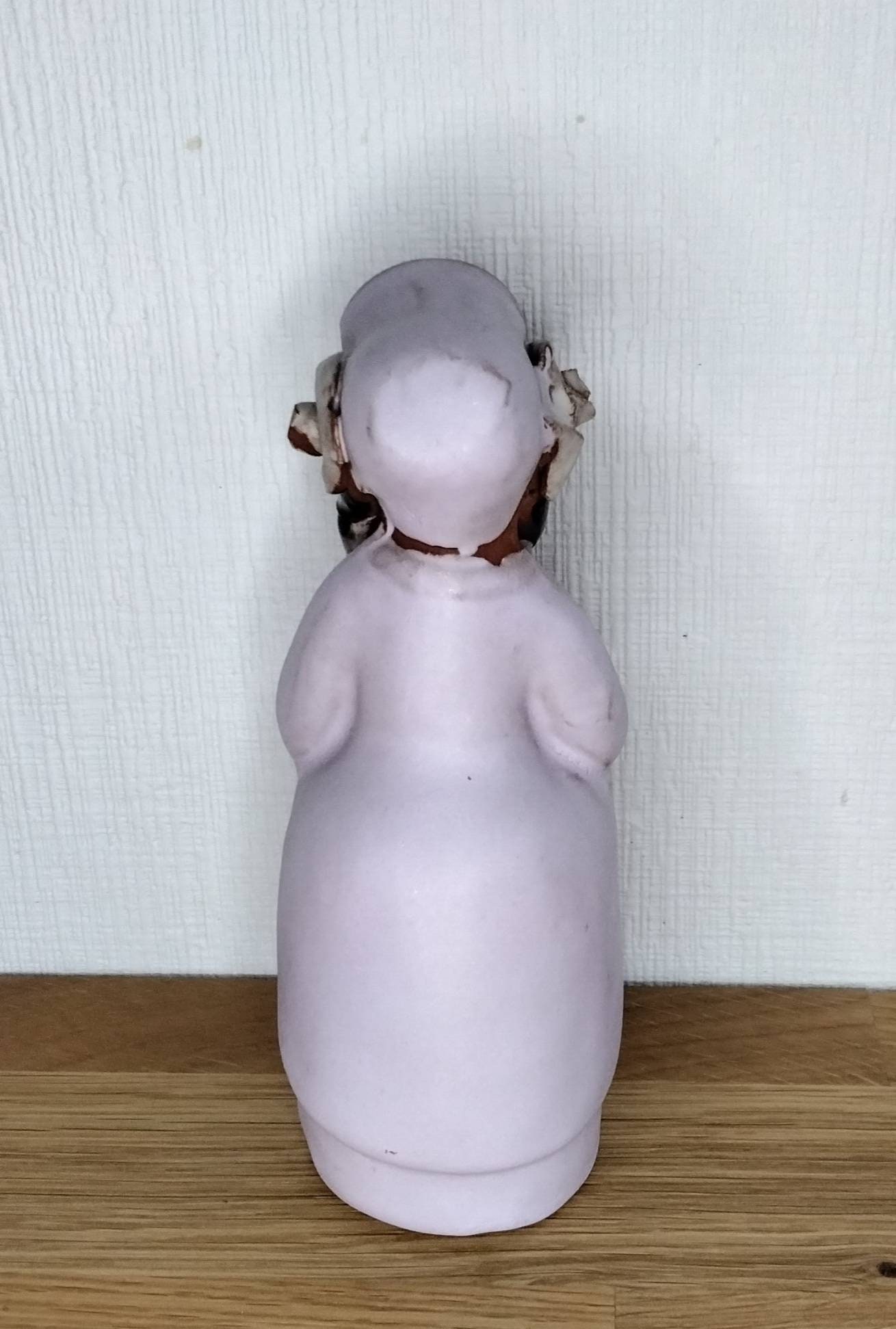 Mid-century Terracota Flower Girl Figurine by Elbogen Ceramic, Sweden ...