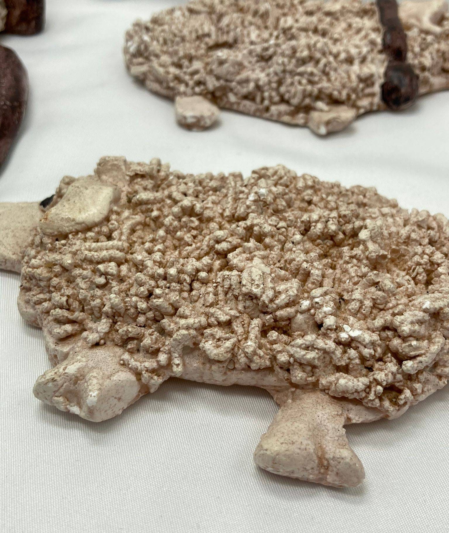 Set of Vintage Terracota Handmade Gypsum Wall Decoration Figures - Old ...