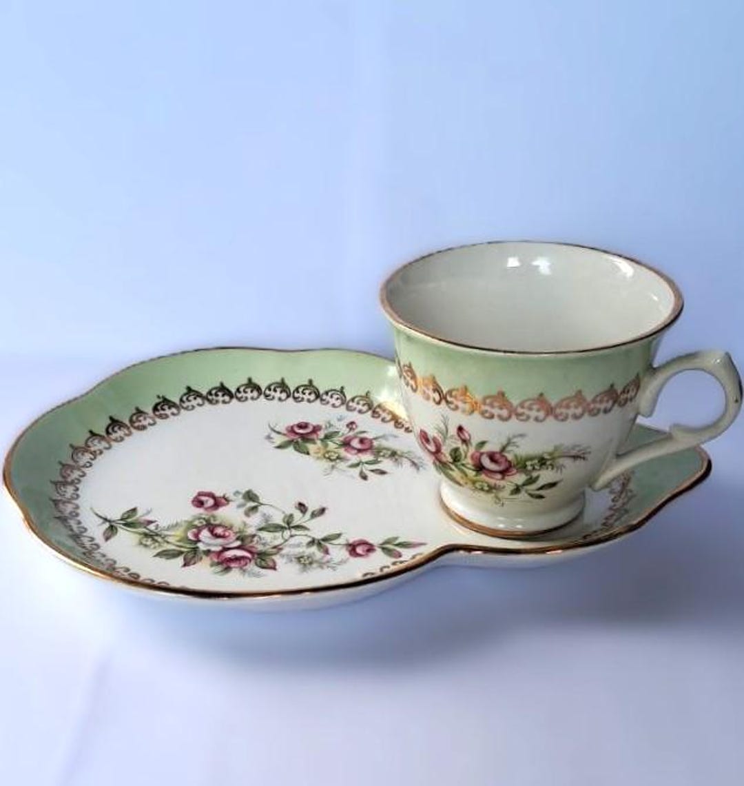 Vintage James Kent Old Foley China Rose Cup and Biscuit Tray - Tennis ...