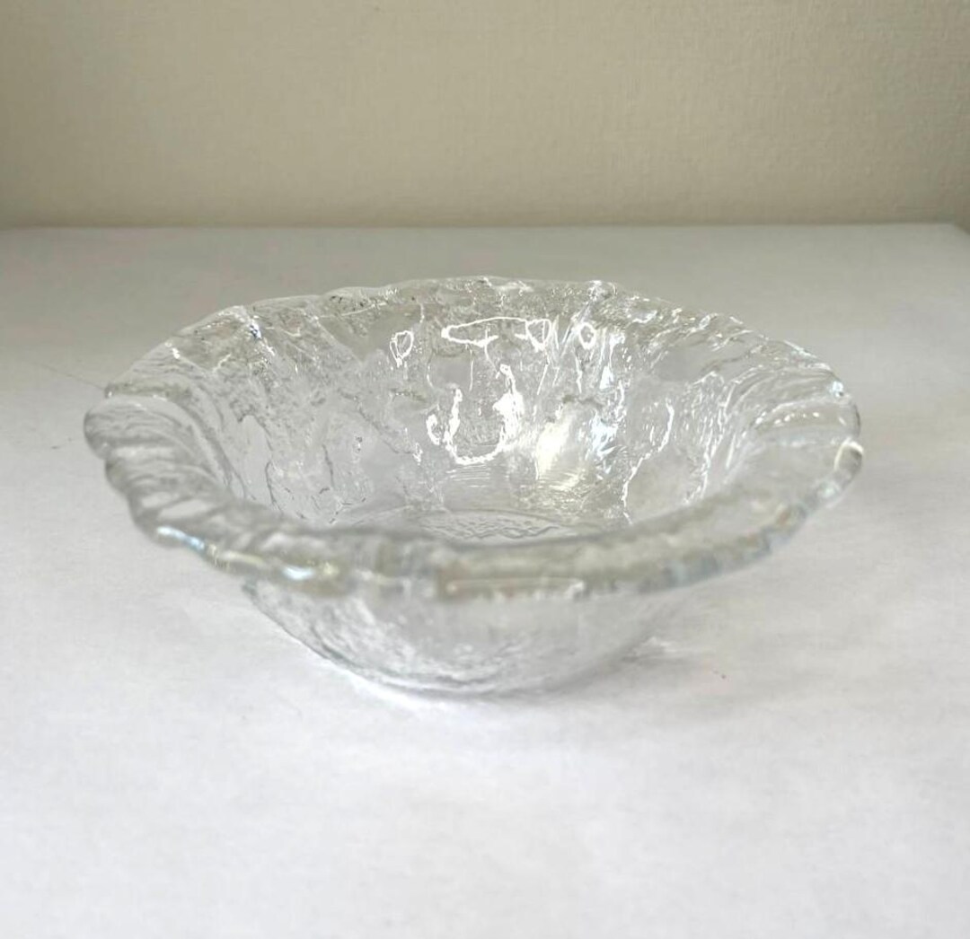 Vintage Magnor Norway Ice Glass Bowl – Mid-century Scandinavian Style ...