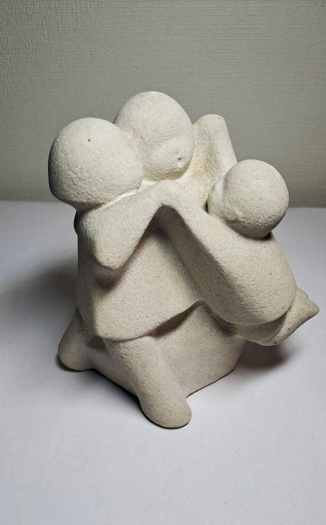 Large Vintage Sandstone Hugging Family Figurine | Mum, Dad, and Child | Marbell Stone Art ...