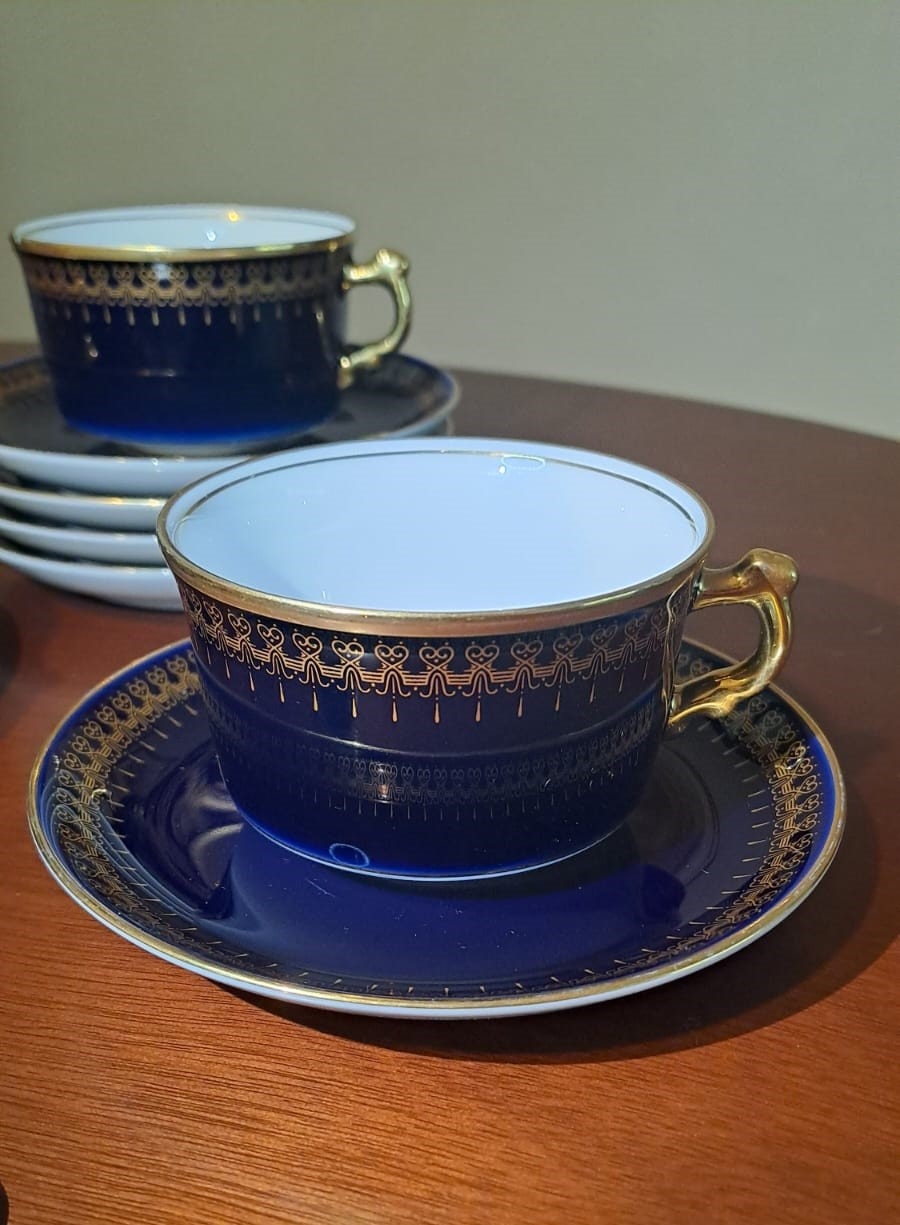 Romanov Collection Cobalt Blue Gold Trim 2 Tea Sets 2 Cups, 6 Saucers - Etsy
